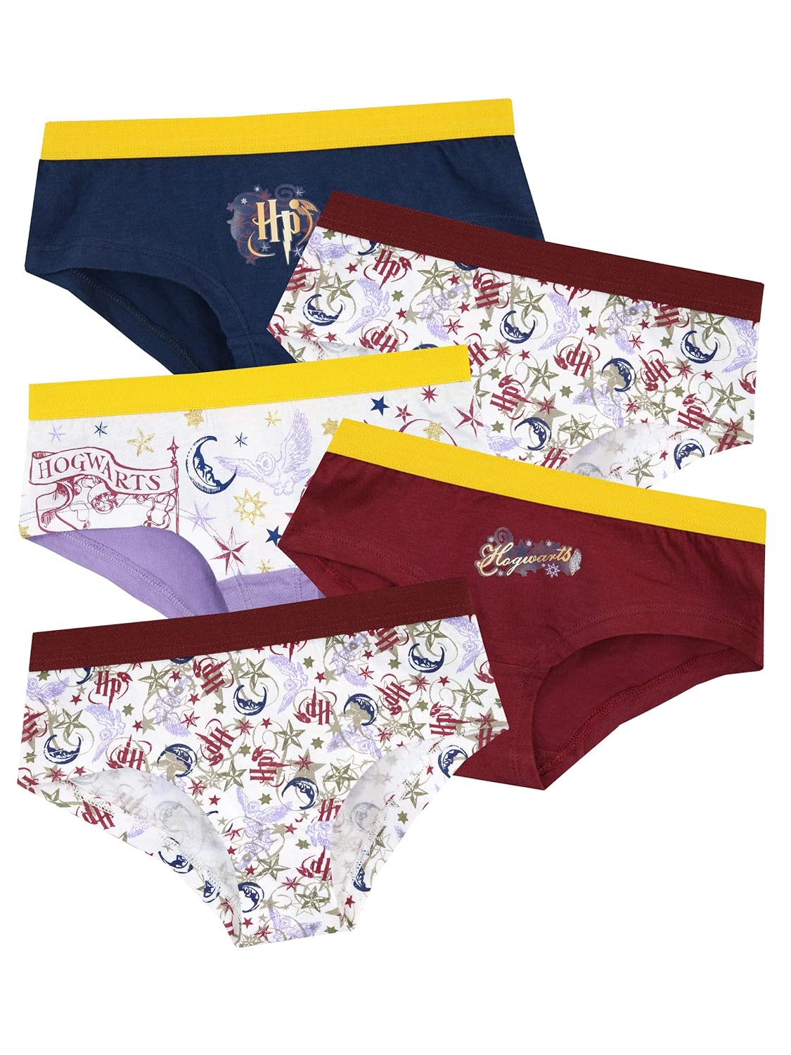 Buy Harry Potter Girls' Hogwarts Underwear Pack of 5 Size 6 ...