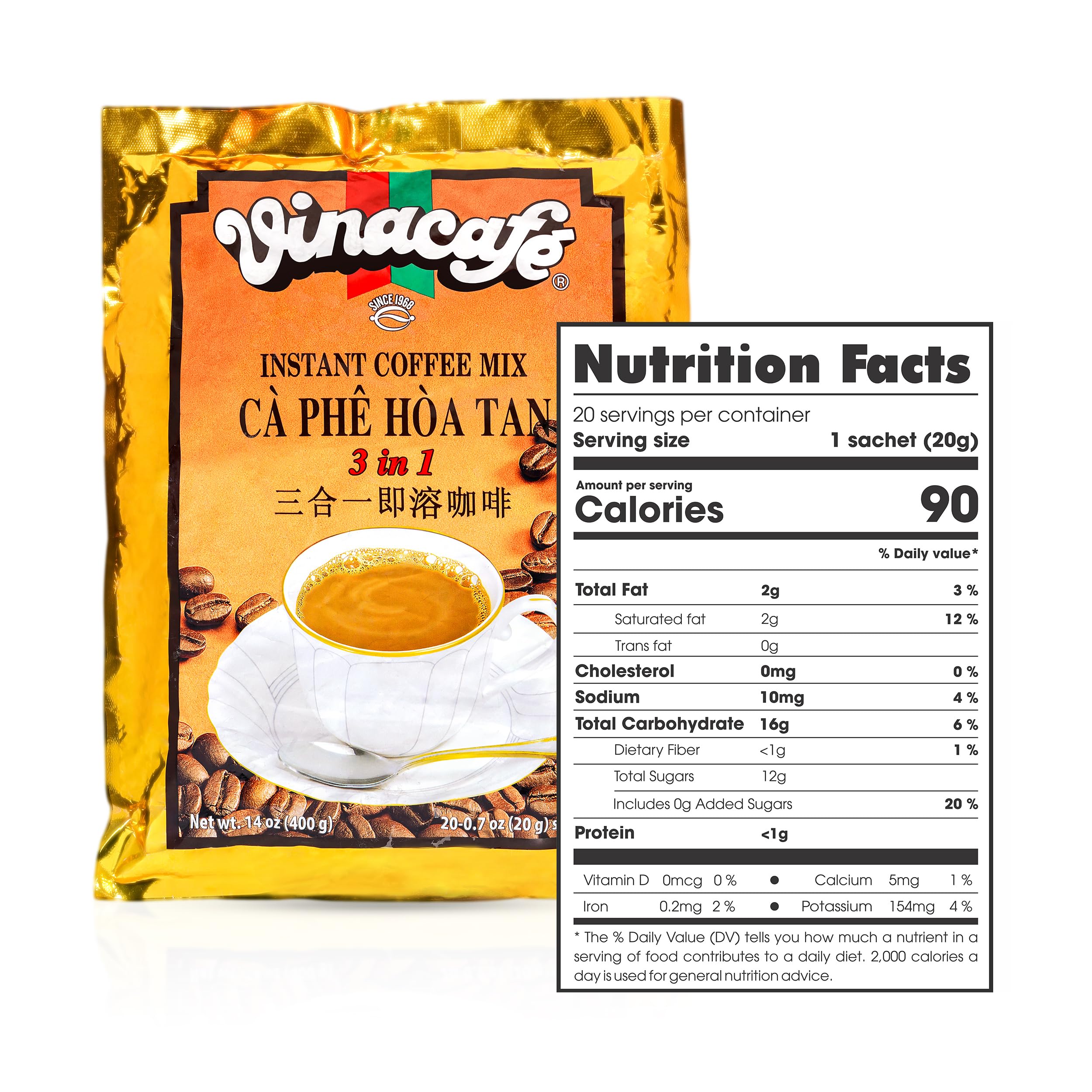 Mua Vinacafe Instant Coffee Mix 3 in 1 (Pack of 1| 20 Sachets Per Bag ...