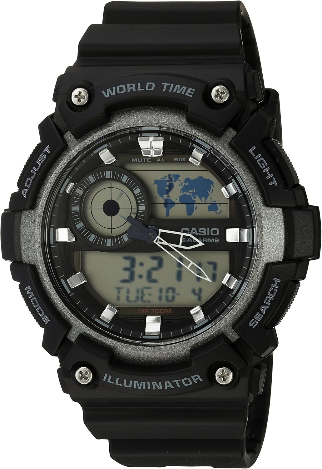 Buy Casio Men's 'Super Illuminator' Quartz Resin Casual Watch, Color ...