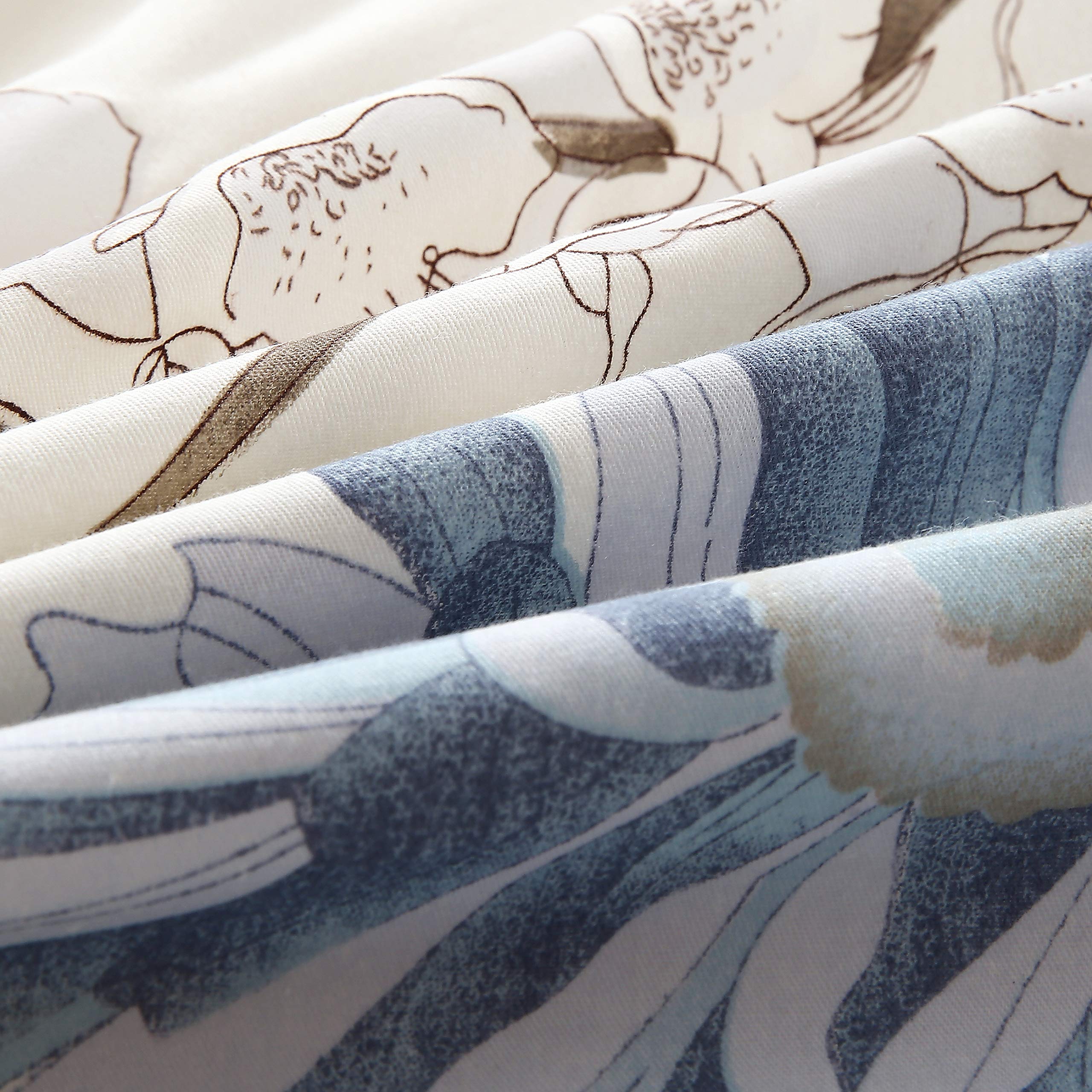 Swanson Beddings Daisy Silhouette Reversible Floral Print 3-Piece 100 ...