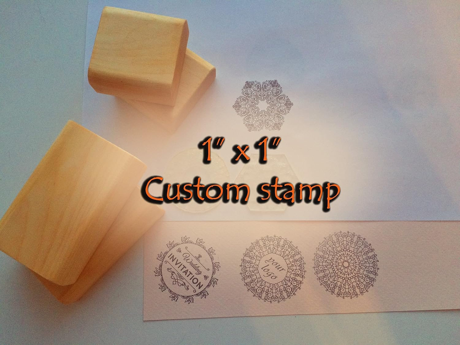Amazon.com: Custom Stamp 1"x1" Handmade. Photopolymer Stamp. Custom ...