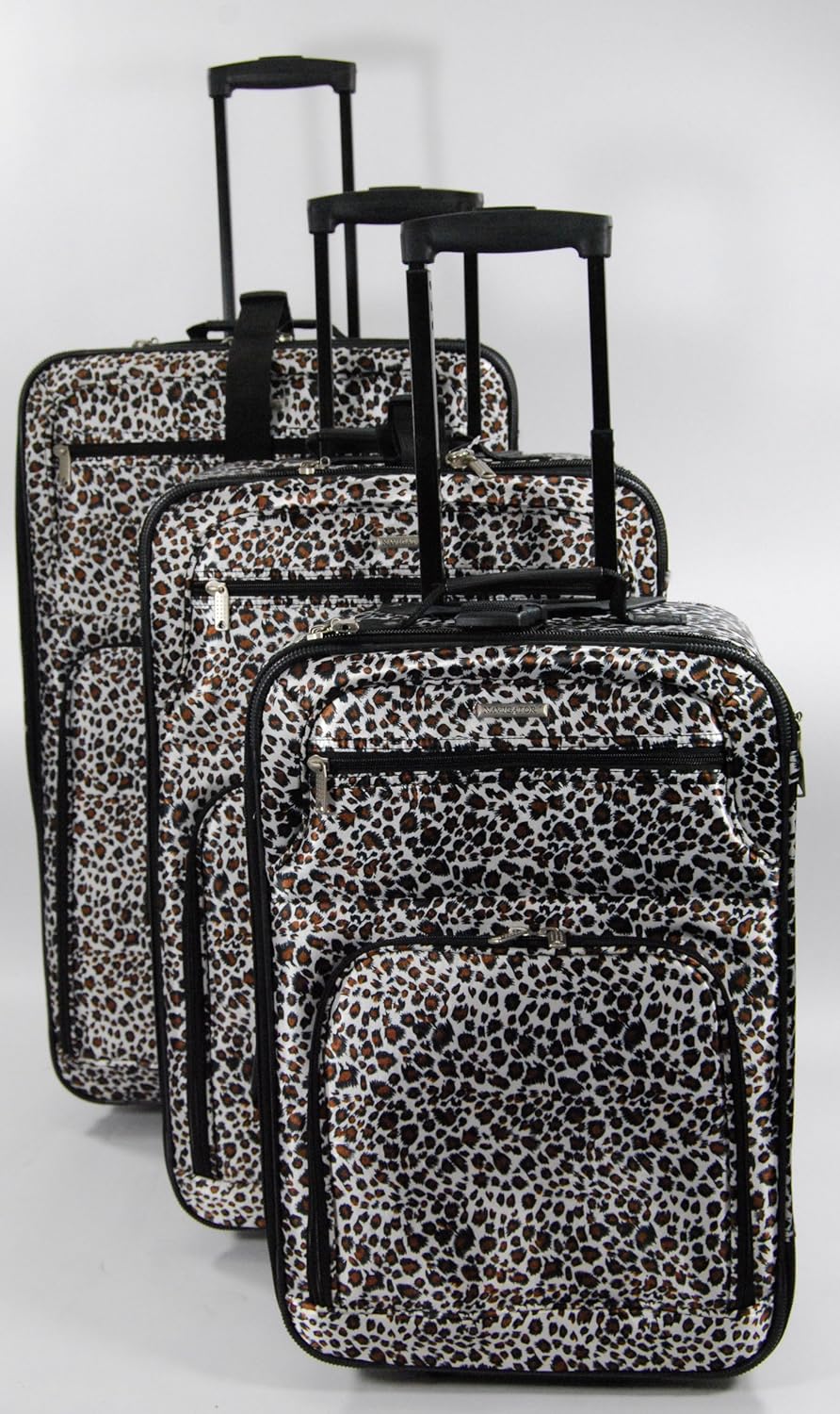 Amazon.com : 4-pc Upright Luggage Set with Matching Tote Bag Leopard ...