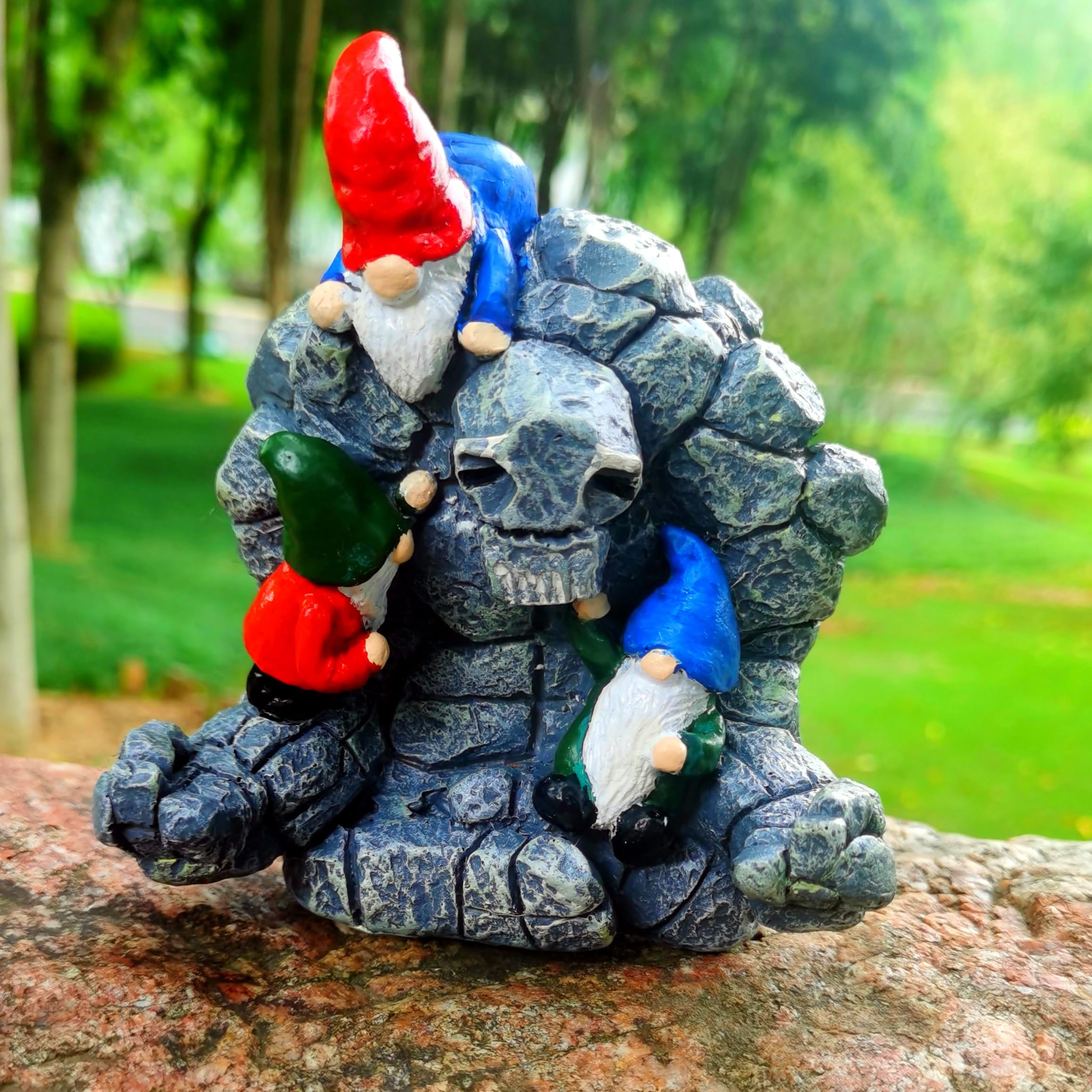 MOLMH Beautiful Hand Painted Garden Stone Man Dwarf Statues Vibrant ...