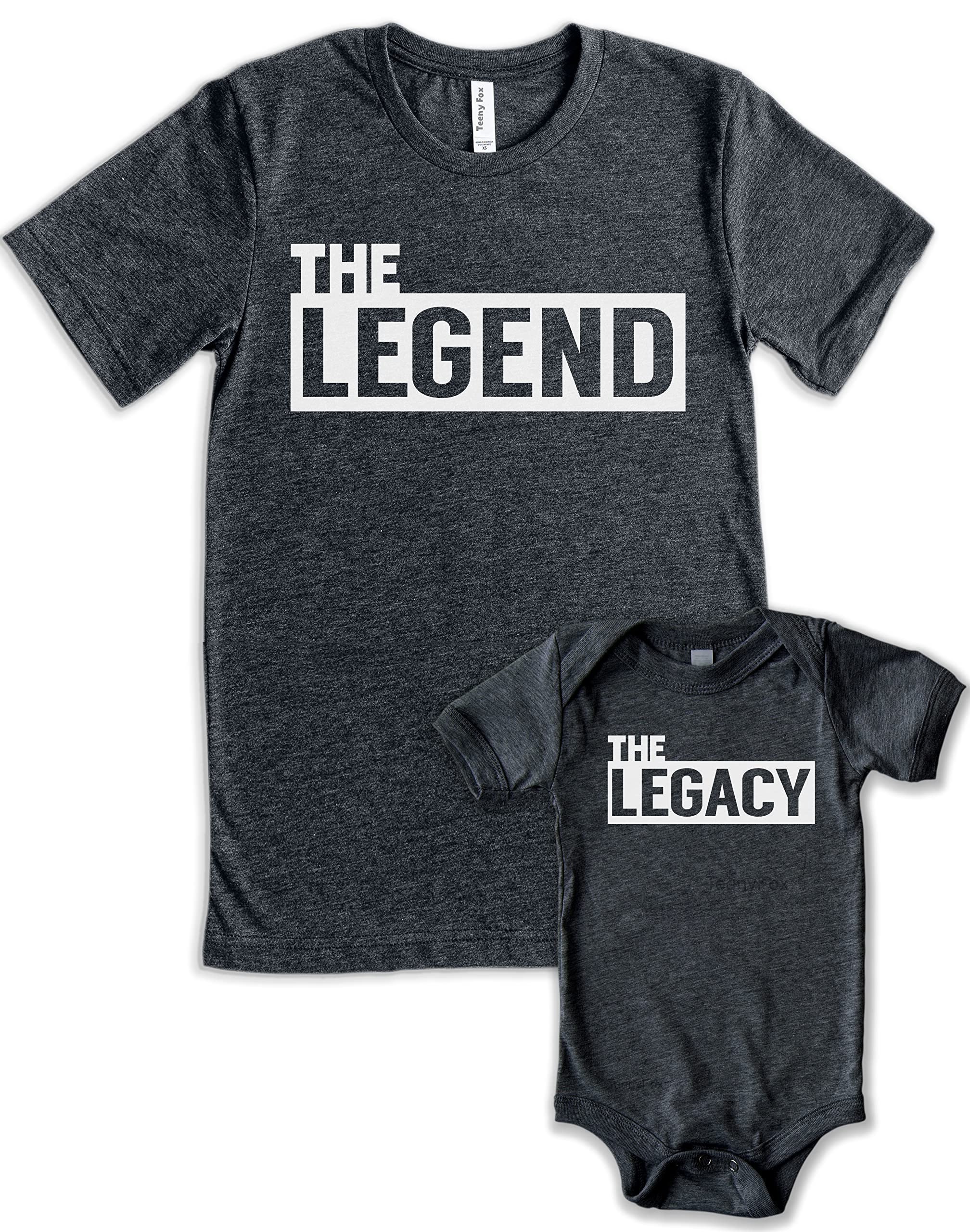 Teeny Fox The Legend Legacy Dad and Son Shirts Father Daddy Mini Tee T-Shirt Bodysuit Set for ...
