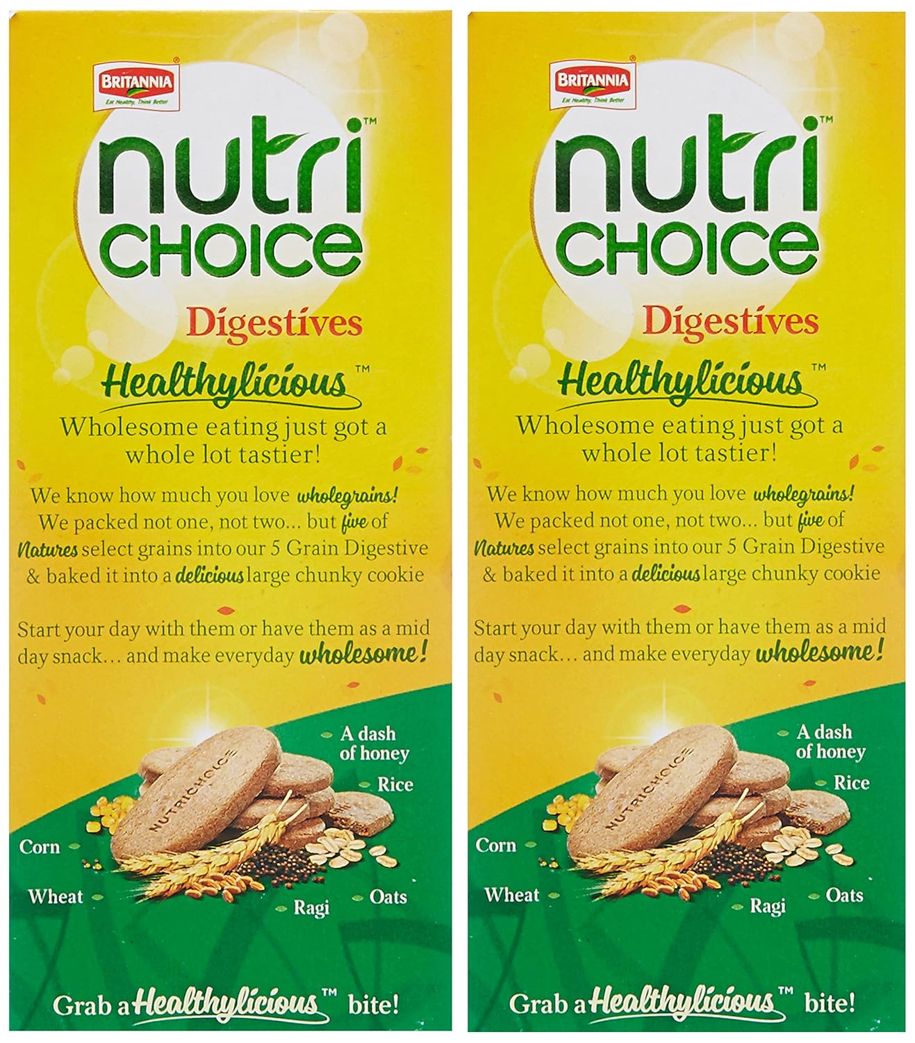 Britannia NutriChoice Digestives 5 Grain, 200g (Pack of 2): Amazon.in ...