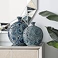 Amazon.com: Deco 79 Ceramic Floral Vase with Cut Out Patterns, Set of 2 ...