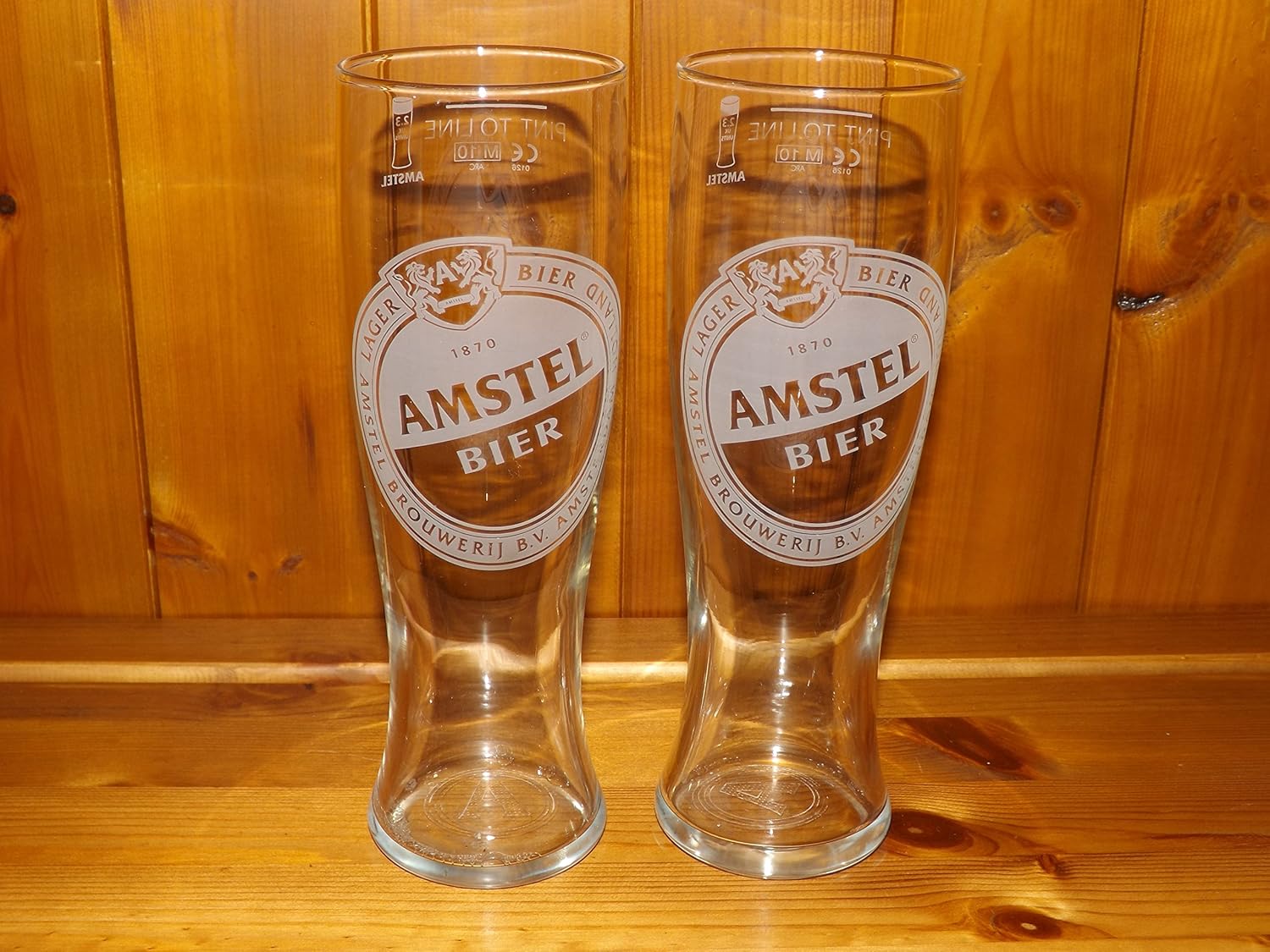 AMSTEL BEER PINT GLASS x 2. A PAIR OF AMSTEL BEER PINT GLASSES: Amazon ...