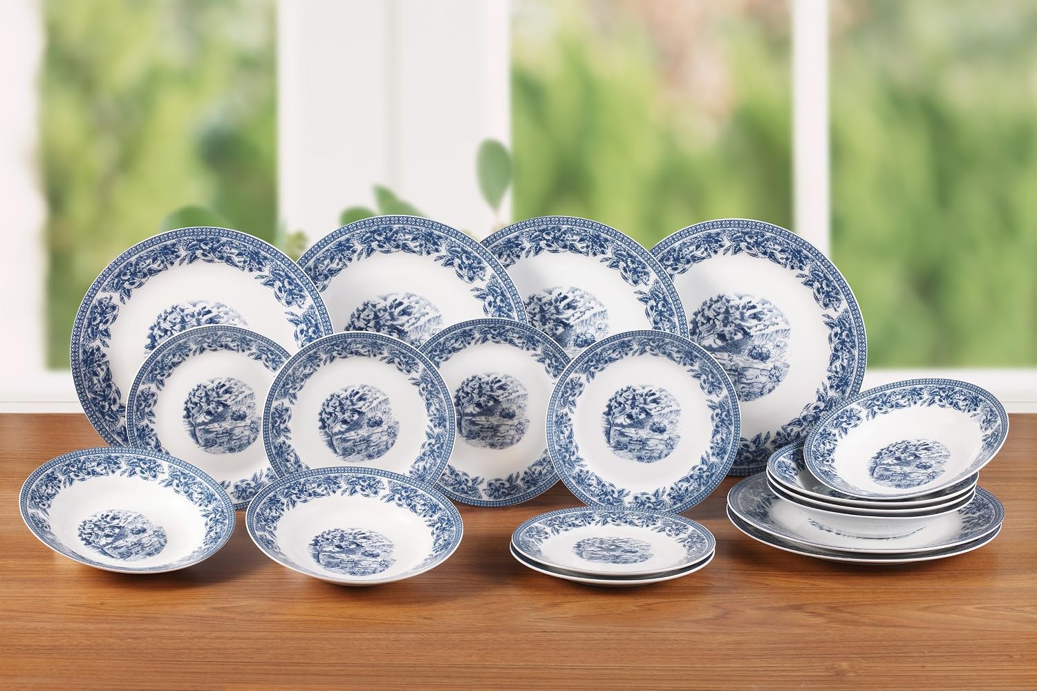 Traditional Blue Dinnerware Dinner Set Tea Serving Dishes Porcelain Traditional Blue Dinnerware Dinner Set Tea Serving Dishes Porcelain