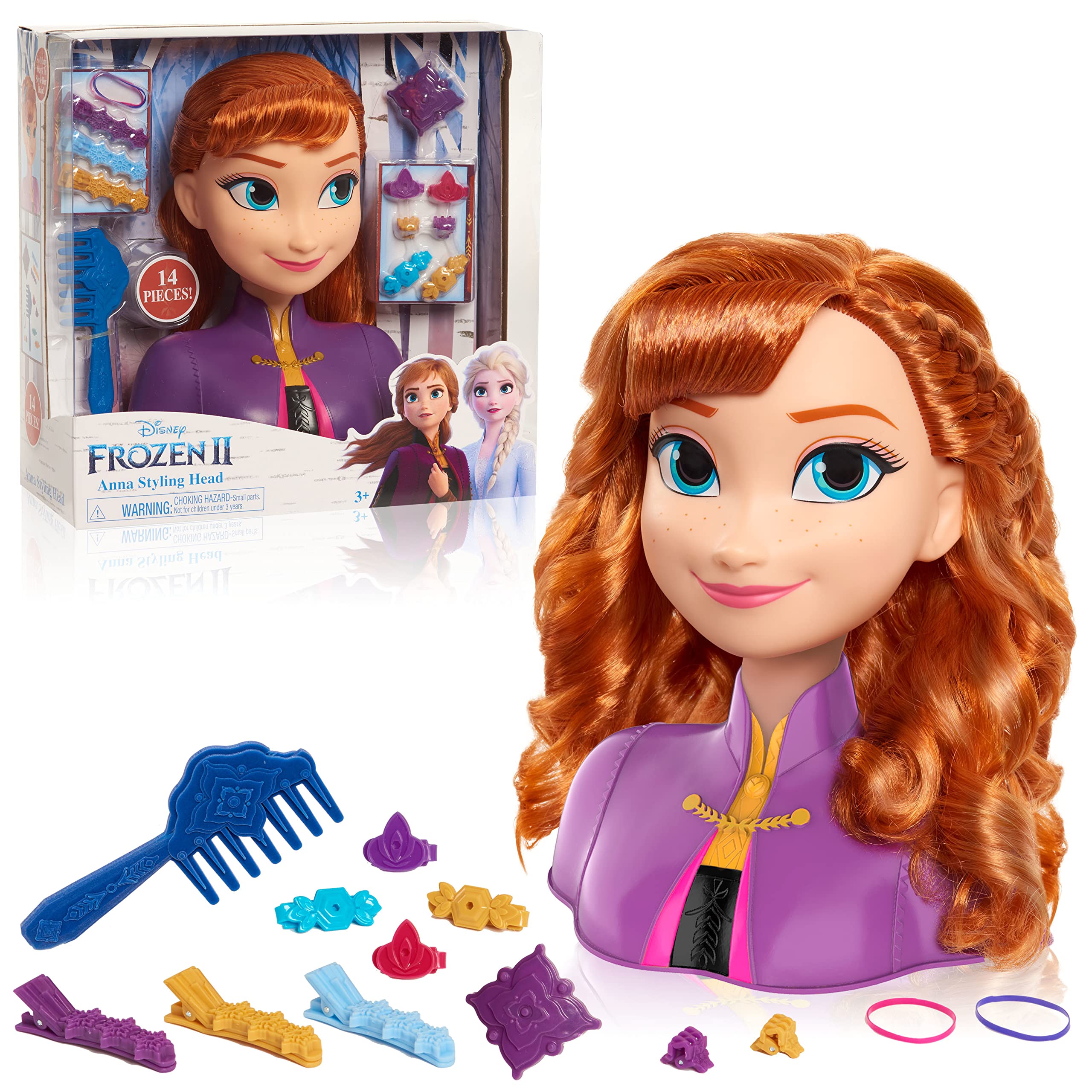 Mua Disney’S Frozen 2 Anna 7.5-inch Styling Head, 17-Pieces, Officially ...