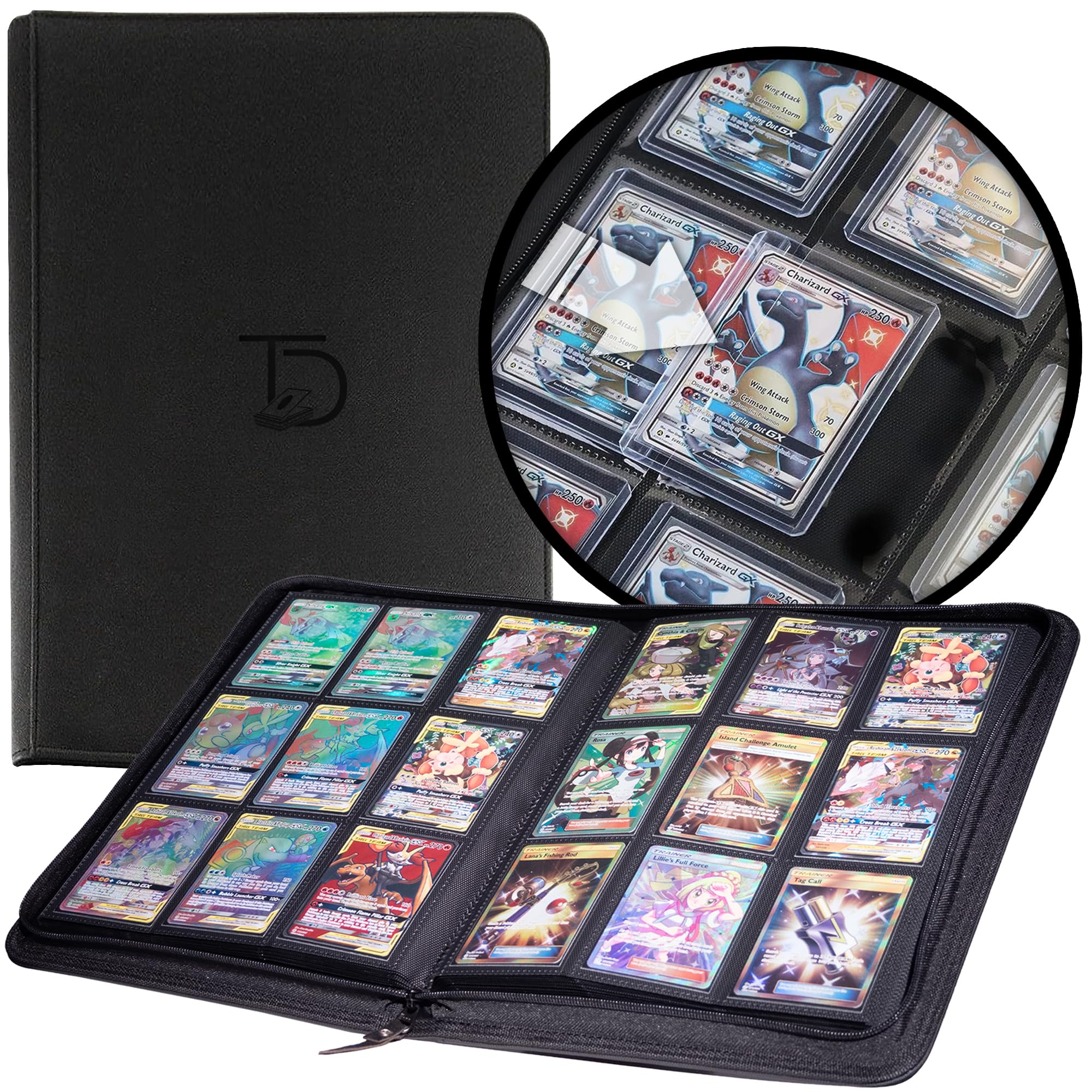 TopDeck 200 TopLoader Binder - 9 Pocket Card Binder Album - TCG Secure Storage Sleeves ...