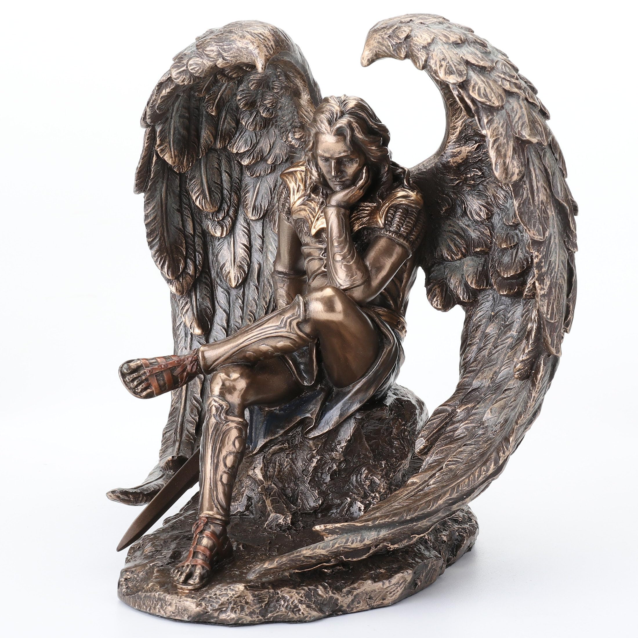 Mua 6.5" Cold Cast Bronze Color Lucifer The Fallen Angel Figurine ...