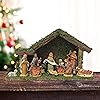 BANBERRY DESIGNS Christmas Nativity Set 11 Figurines with Wooden Stable ...