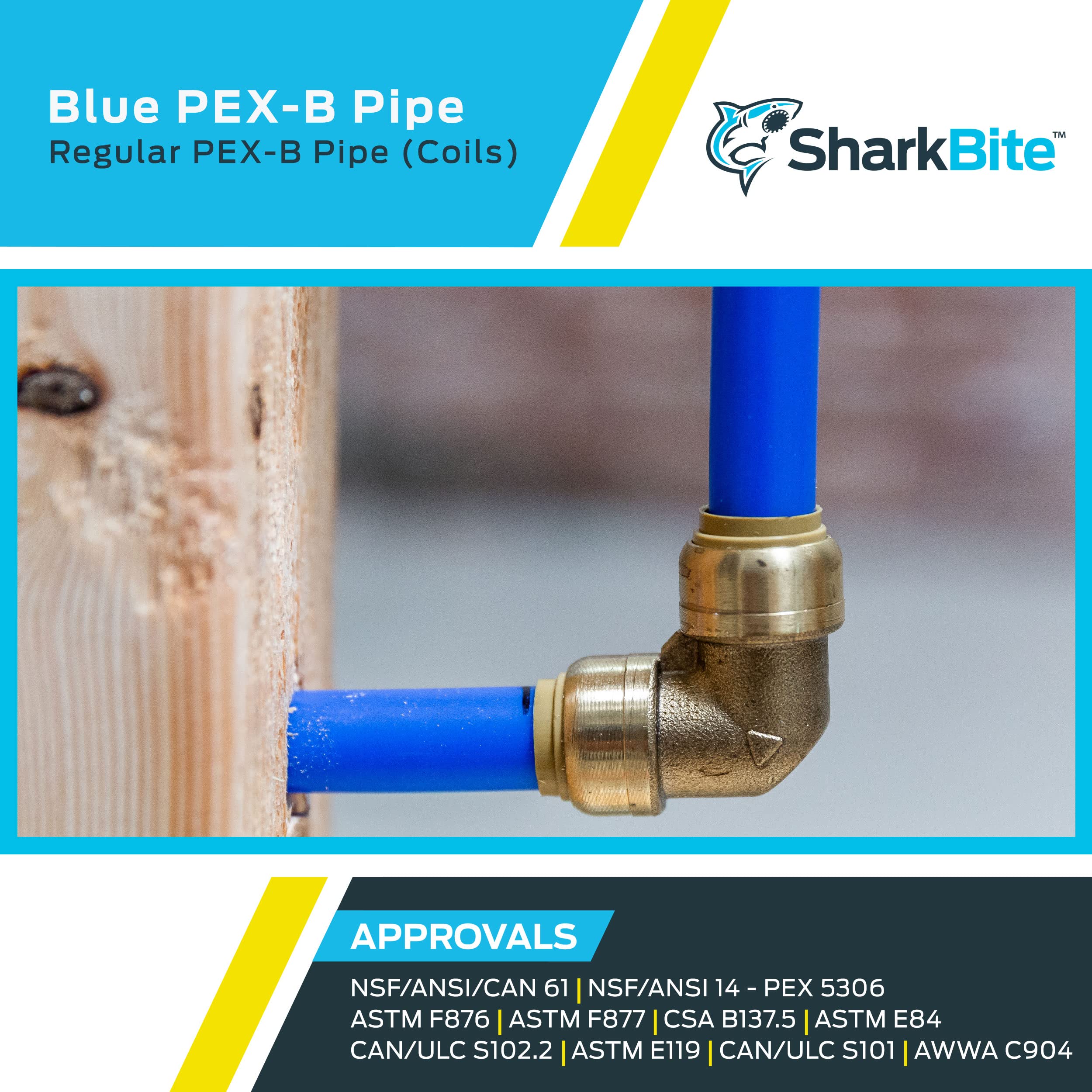 SharkBite 1 Inch X 500 Feet Blue PEX-B, PEX Pipe Flexible Water Tubing For Plumbing, U880B500 on ...