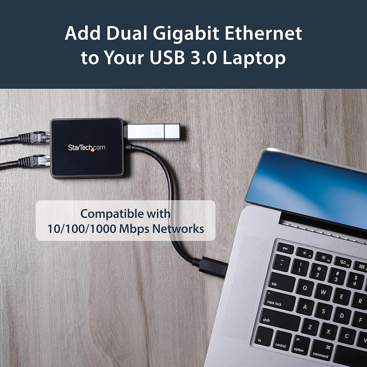 StarTech USB 3.0 to Dual Port Gigabit Ethernet Adapter w/ USB Port – 10 ...