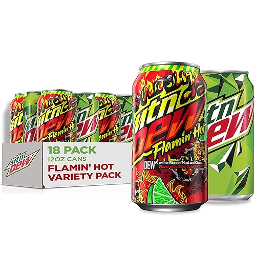 Mountain Dew Flamin Hot Variety Pack LTO, Original & Flamin Hot, 12oz ...