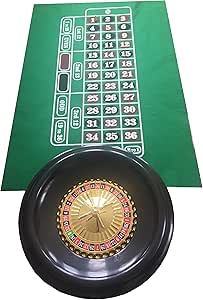 Ruleta grande de 40 cm, bolas, tapete verde de fieltro e indicador de ...