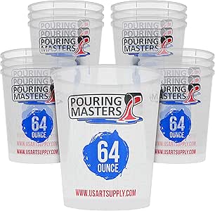 Amazon.com: Pouring Masters 64 Ounce (2000ml) Graduated Plastic Mixing ...