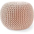 Amazon.com: Casafield Round Pouf Ottoman, Light Pink - 20" Diameter x ...