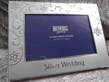 Silver Wedding 25th Anniversary Photo Frame: Amazon.co.uk: Kitchen & Home