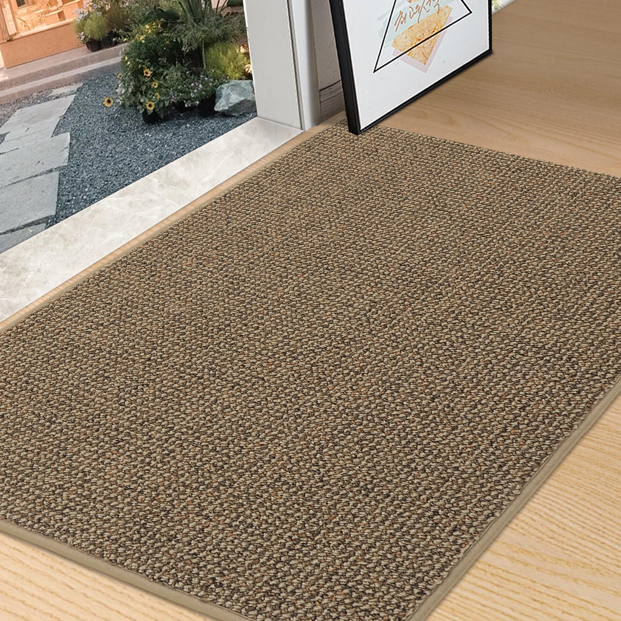 BEQHAUSE Dirt Trapper Door Mat 32" x 48", Non-Slip Washable Doormats ...