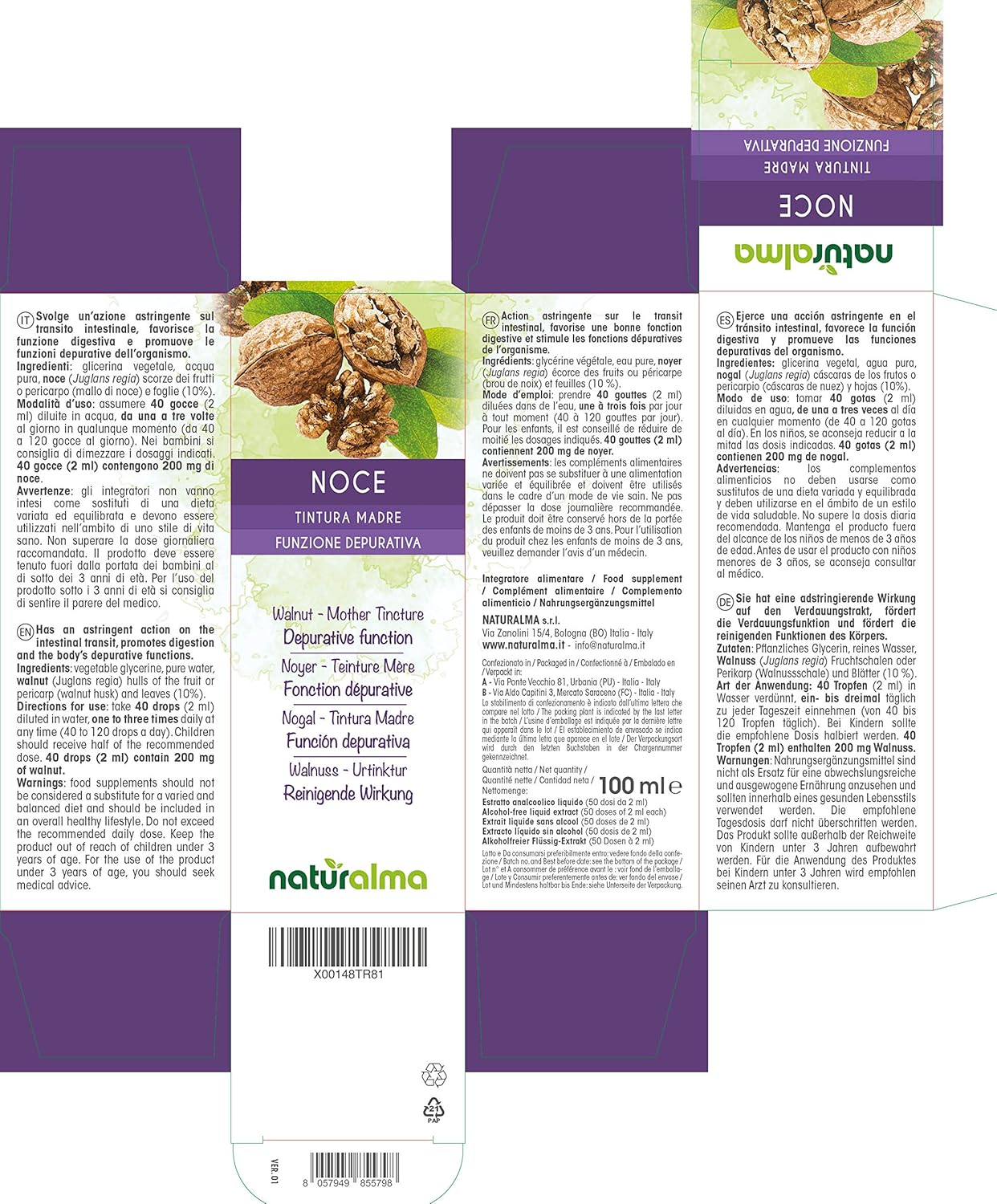 Walnut (Juglans regia) Pericarp (Walnut Husk) and Leaves Alcohol-Free ...