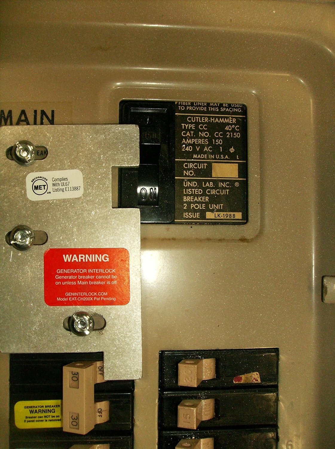 Electrical Equipment & Supplies CH-11 Generator Interlock Kit For ...