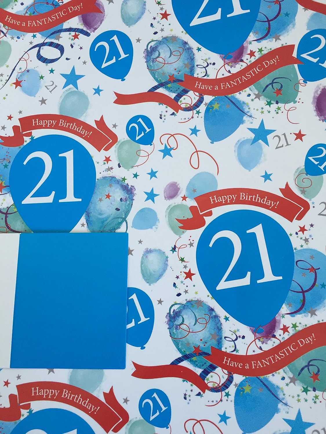 Mens 21 Happy 21st Birthday Gift Wrapping Paper 2 Sheets + 1 Gift Tag ...