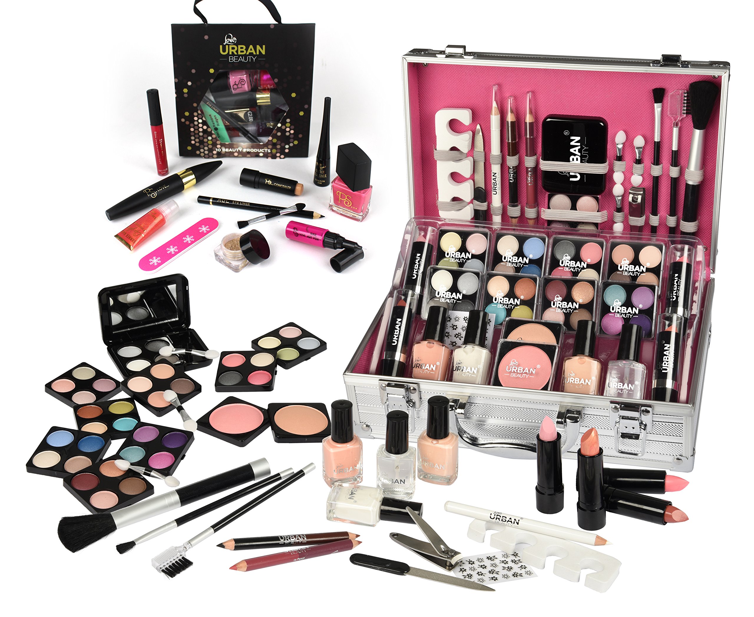 74 PIECE MAKEUP VANITY CASE COSMETIC SET MAKE UP BEAUTY STORAGE BOX