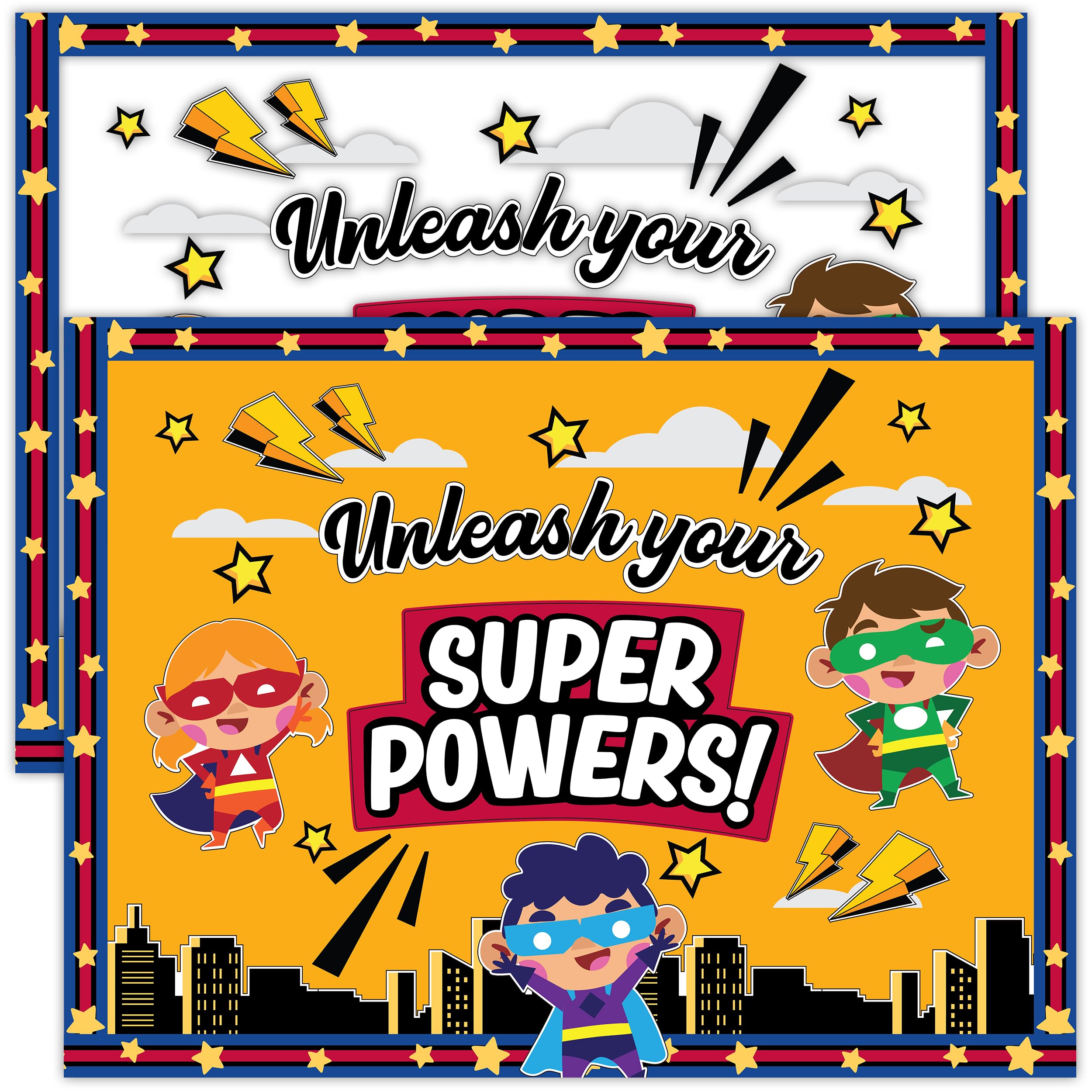 Mua Decorably 58 Pcs Cutouts Superhero Classroom Decor Set with Borders ...