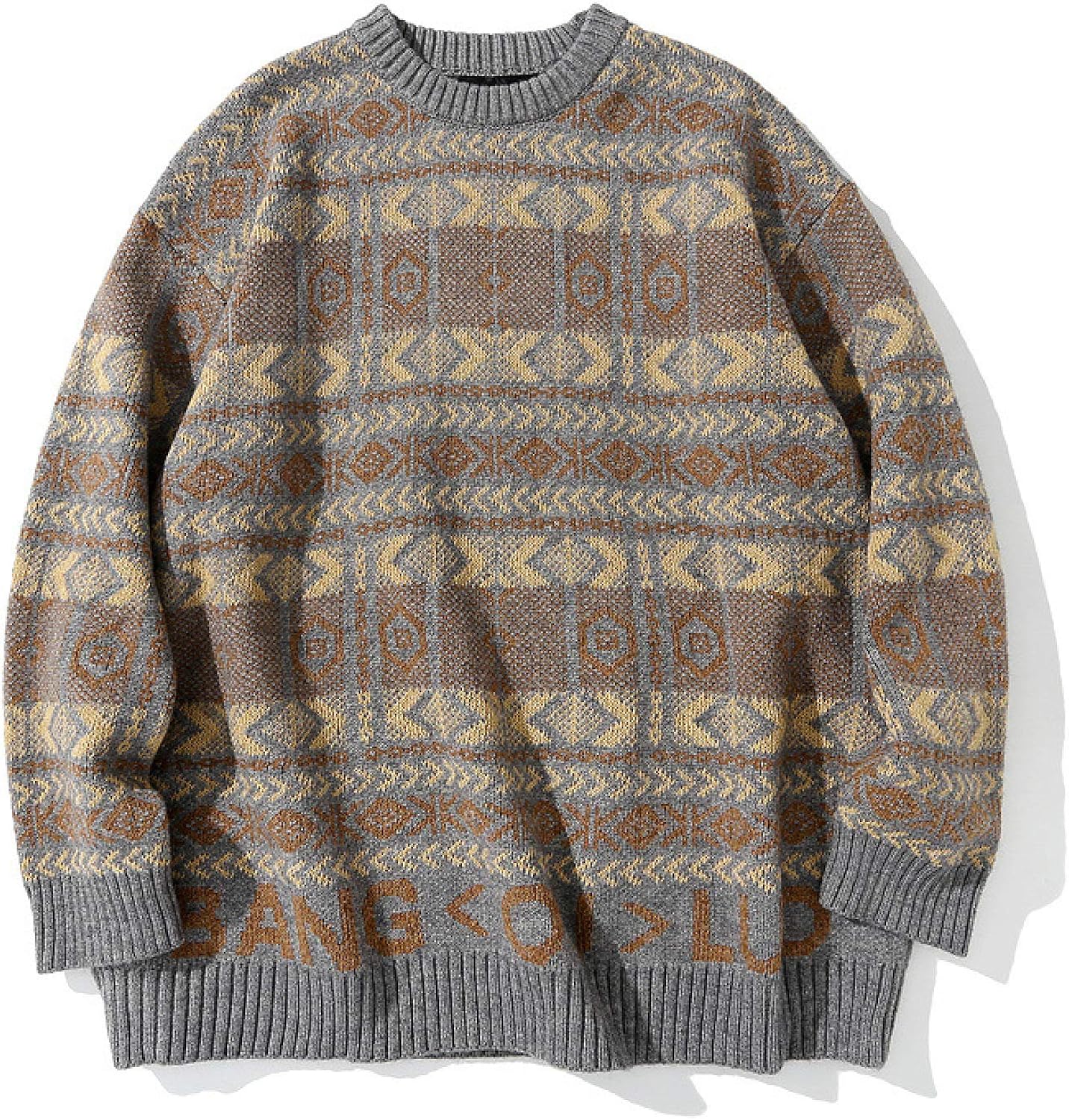 Wantess Pull de Style Ethnique pour Hommes Impression de personnalité ...