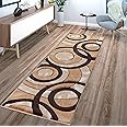 Amazon.com: GLORY RUGS Area Rug Modern 2x7 Brown Circles Geometry Soft ...