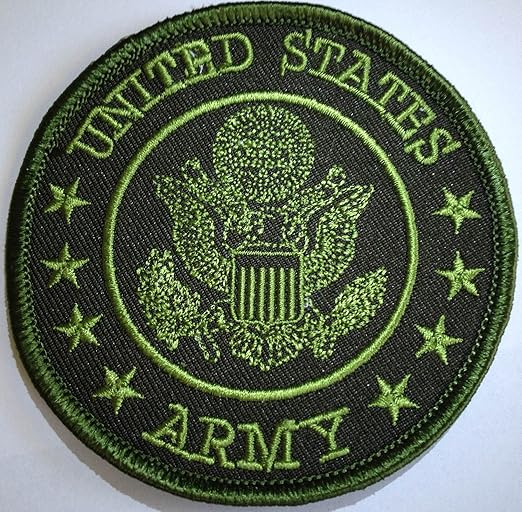 Amazon.com: U.S Army Embroidery Emblem Patch (Green on Black) Measures ...