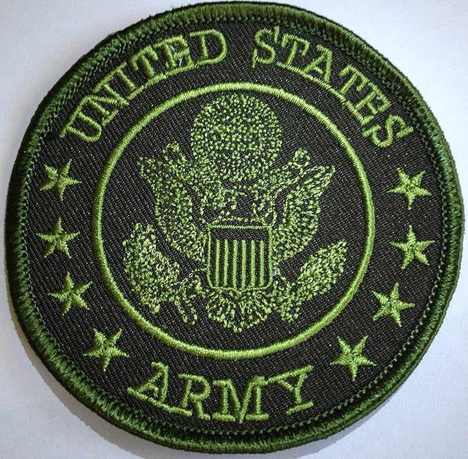 Amazon.com: U.S Army Embroidery Emblem Patch (Green on Black) Measures ...