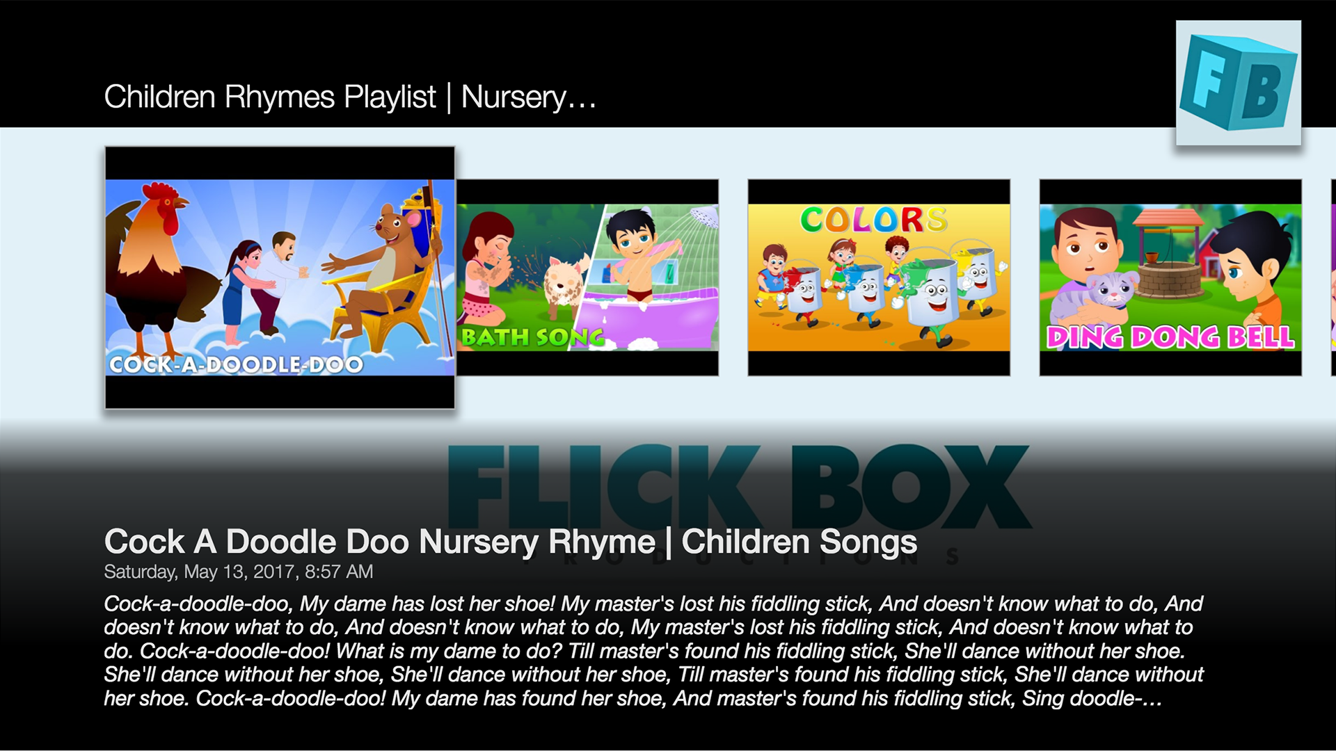 Flickbox - Kids Songs and Rhymes: Amazon.ca: Appstore for Android