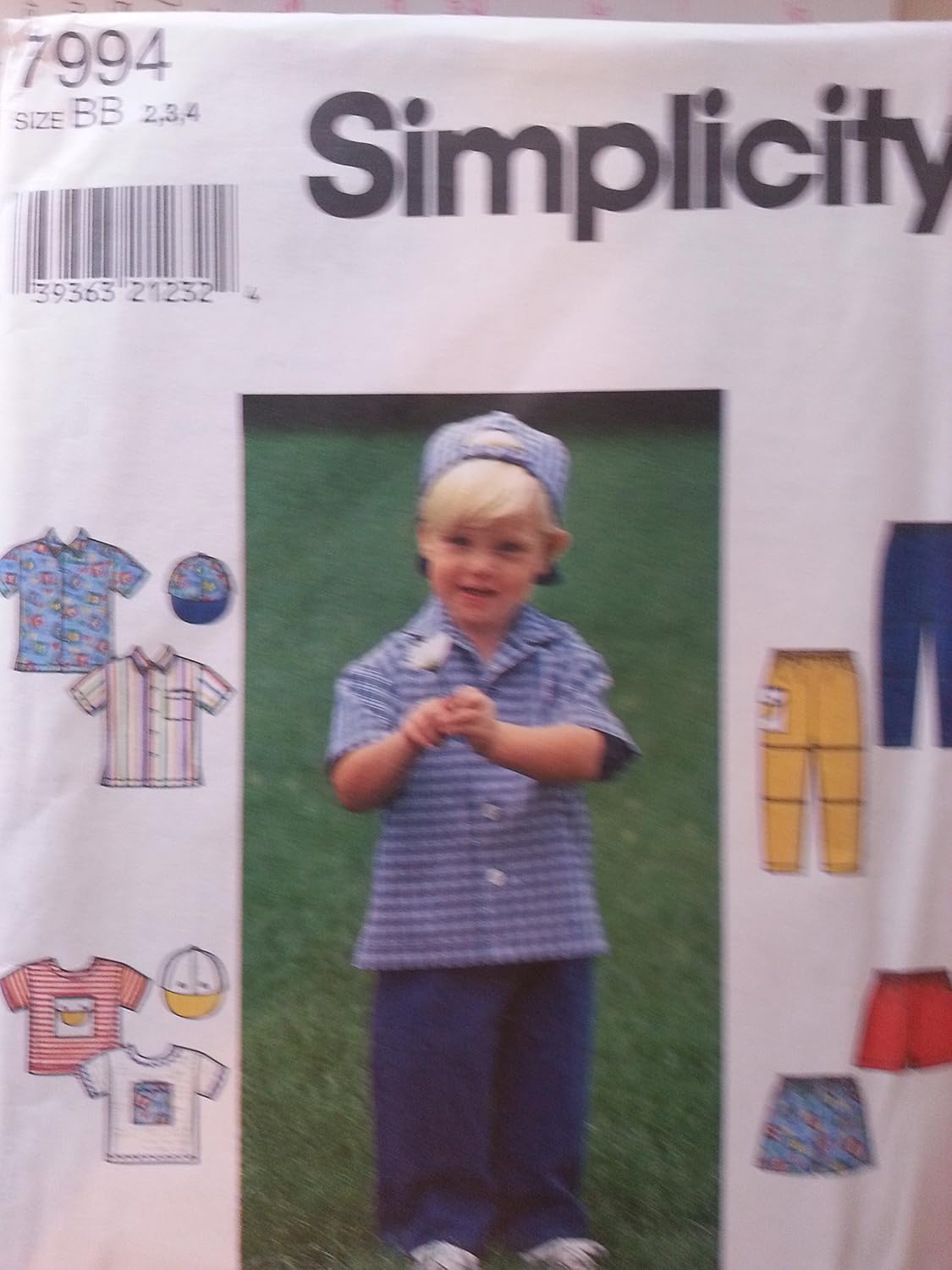 Amazon.com: Simplicity 7994 Sewing Pattern Toddler Boys Shirt Top Pants ...