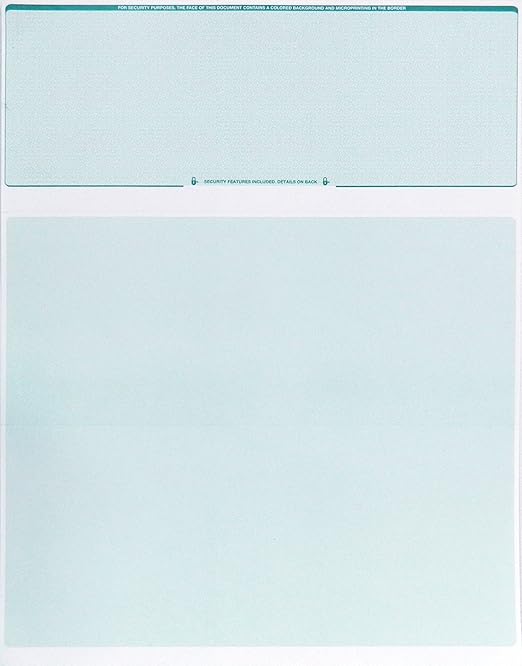 Amazon.com : Blank Checks paper stock - Check on Top - Diamond/Green ...