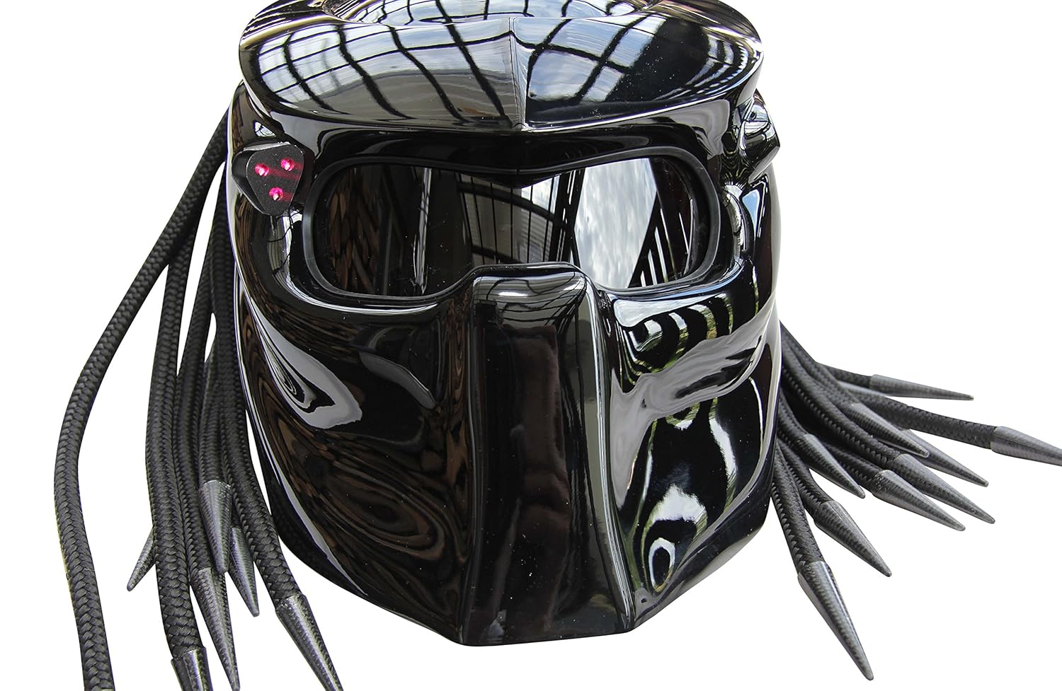 Amazon.com: Predator Motorcycle Helmet X1 Black Base with Led Lamp made ...