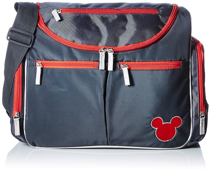Amazon.com : Disney Mickey Mouse Five Piece Diaper Bag Set, Grey : Baby