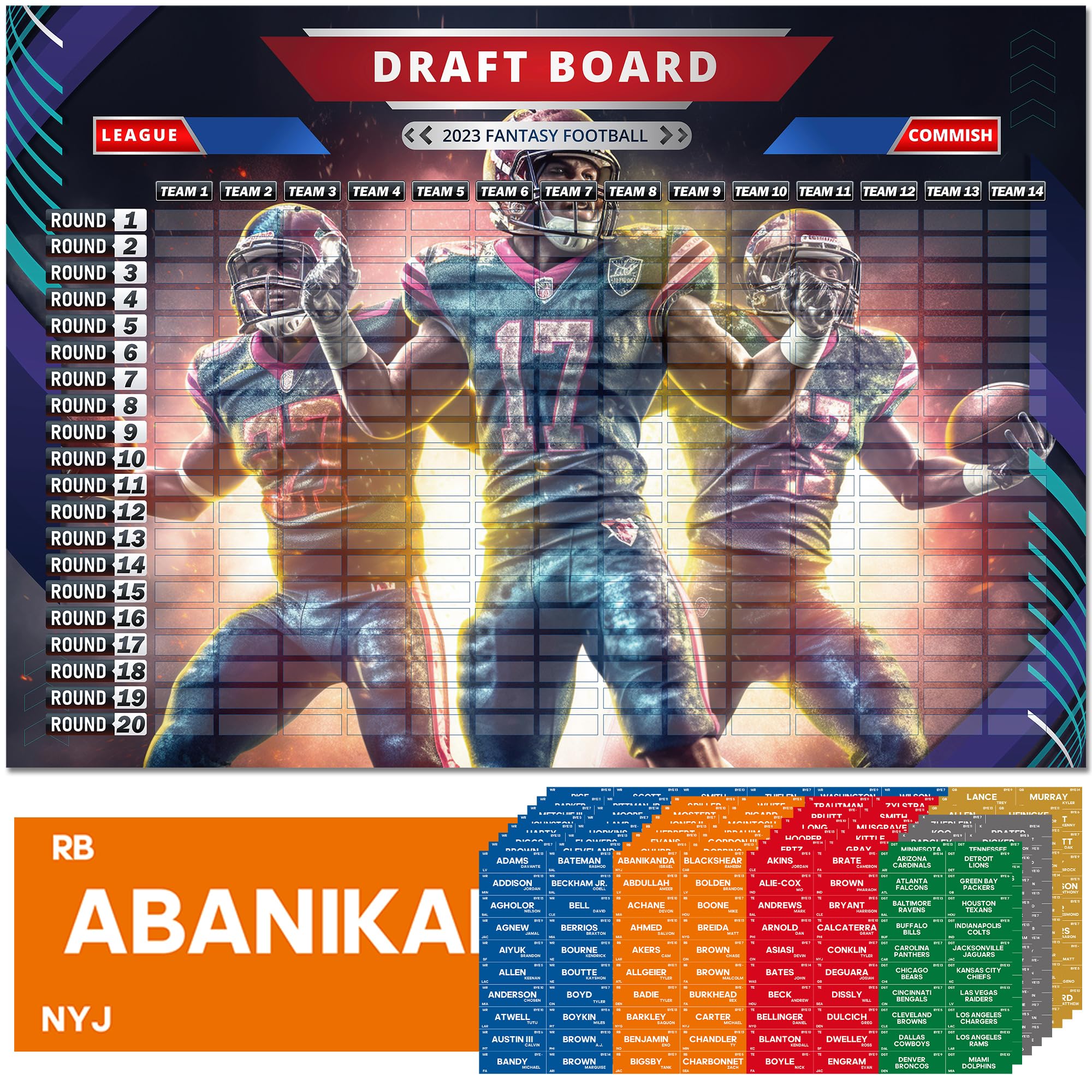 Mua Fantasy Football Draft Board 2023-2024 Kit, 2023 Fantasy Football ...