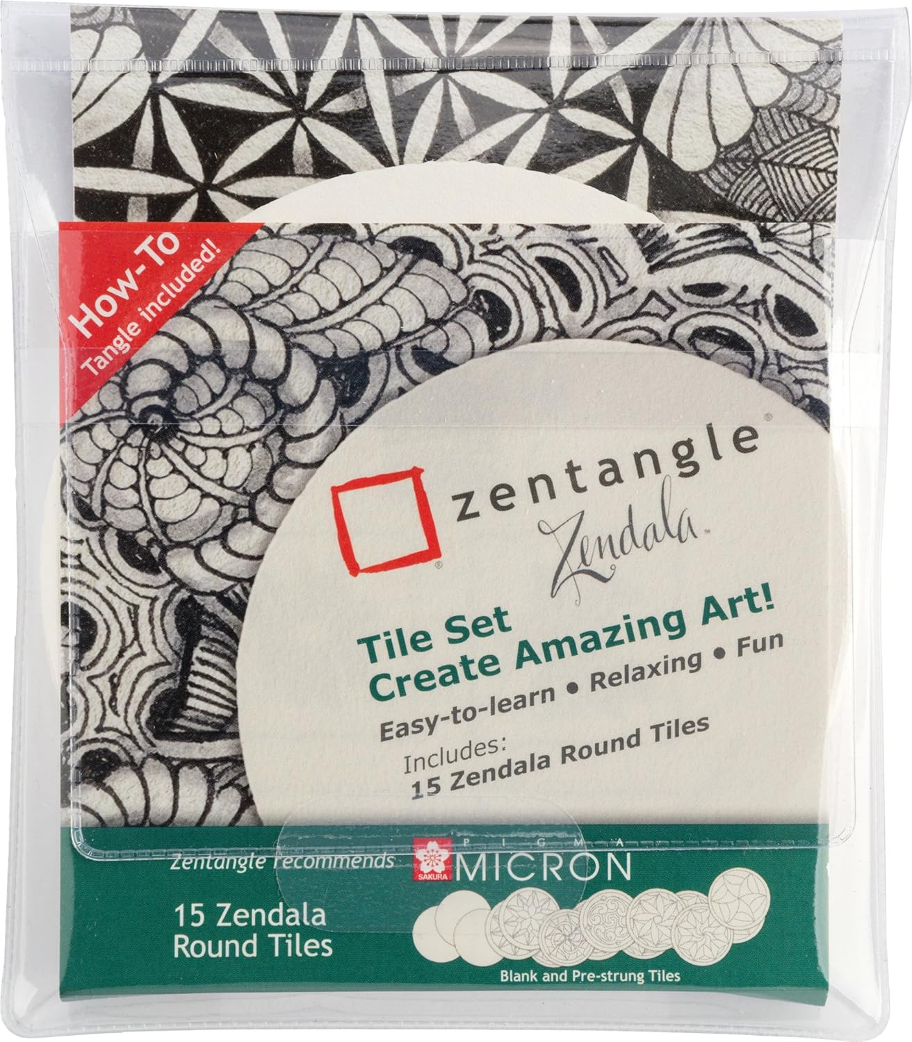 Zentangle Zendala round tiles, 15 round zentangle tiles – BigaMart