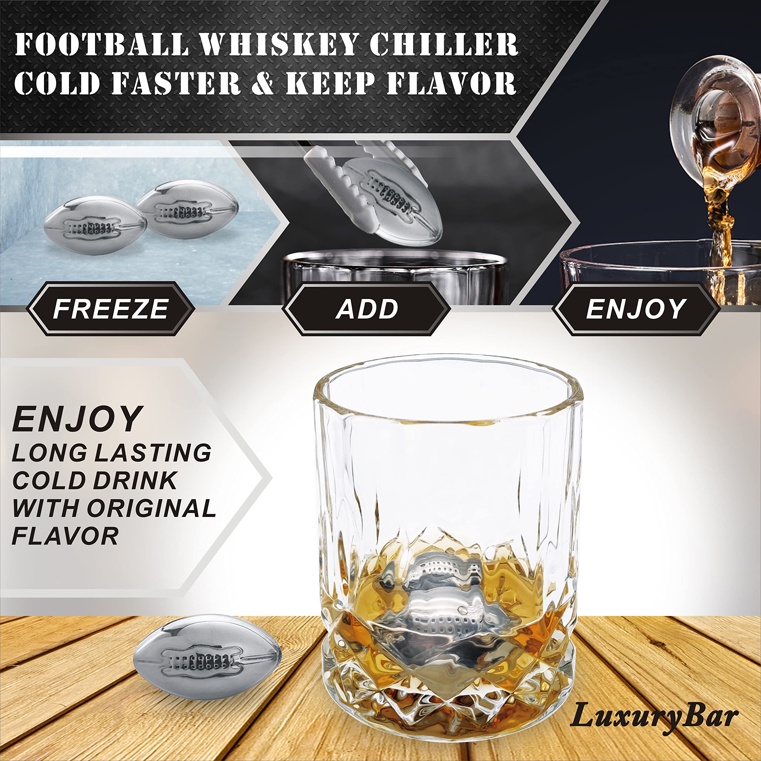 Mua Football Whiskey Decanter Set with Glasses Spout Football Chiller ...