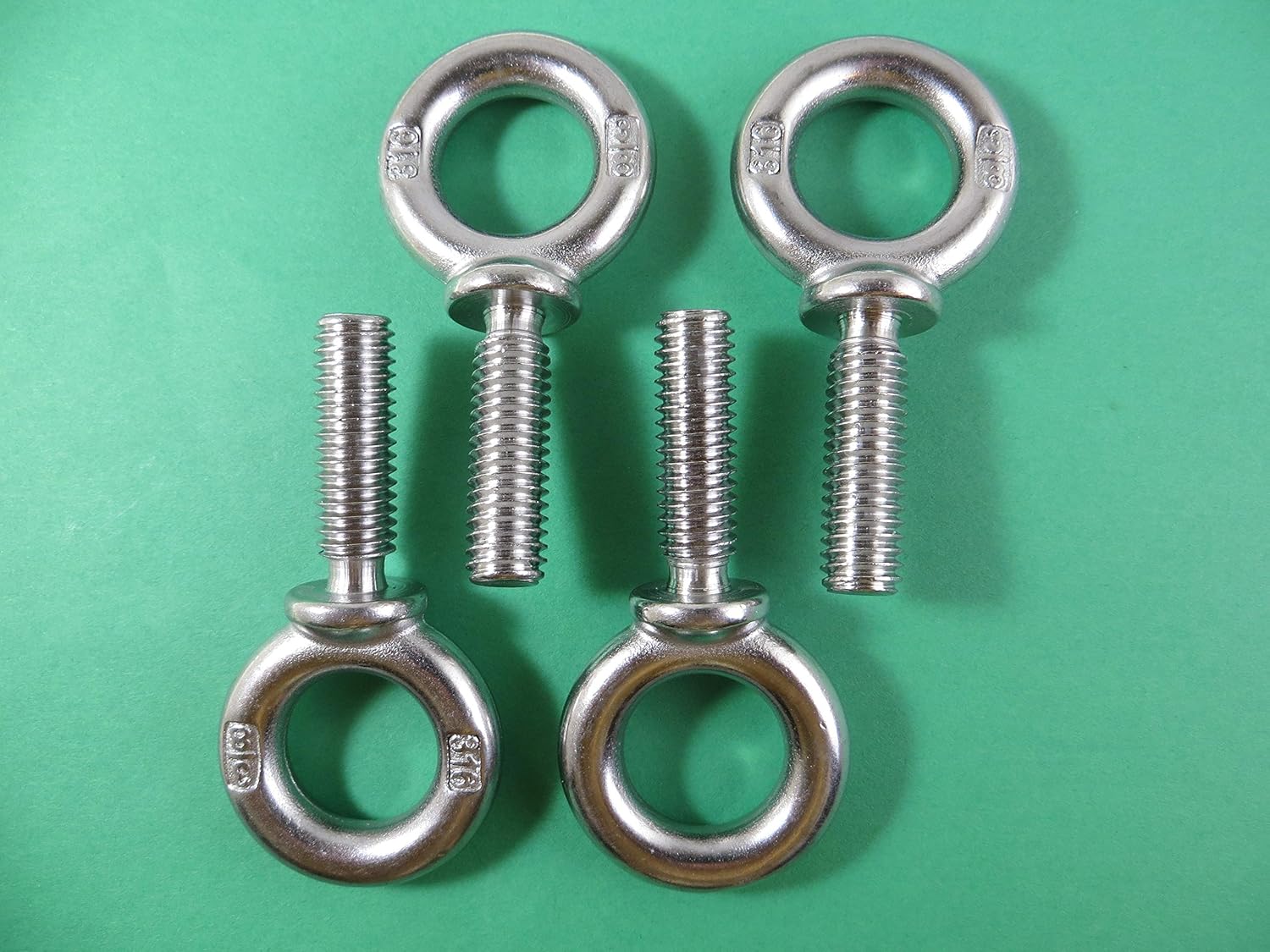 4 Pieces Stainless Steel 316 3 8 X 1 1 4 UNC Machinery Eye Bolt Marine