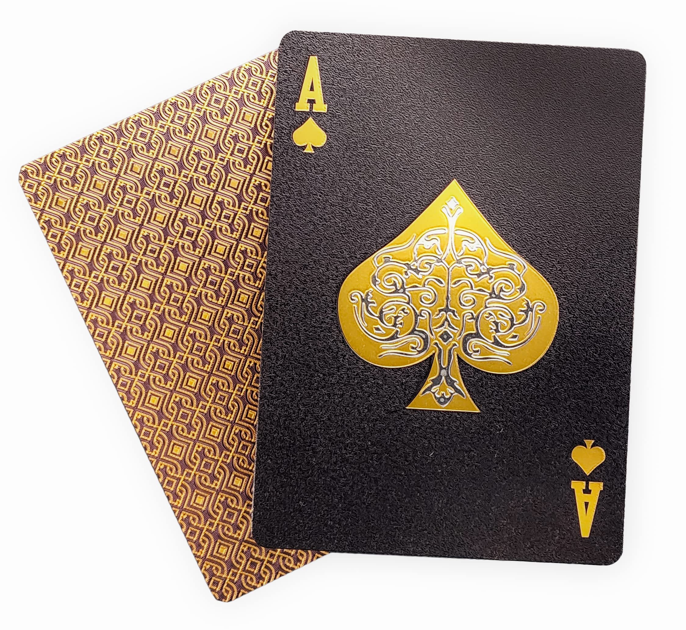 INTEGEAR 2 Decks of Playing Cards, Gold 3D Embossed Patterned Poker ...