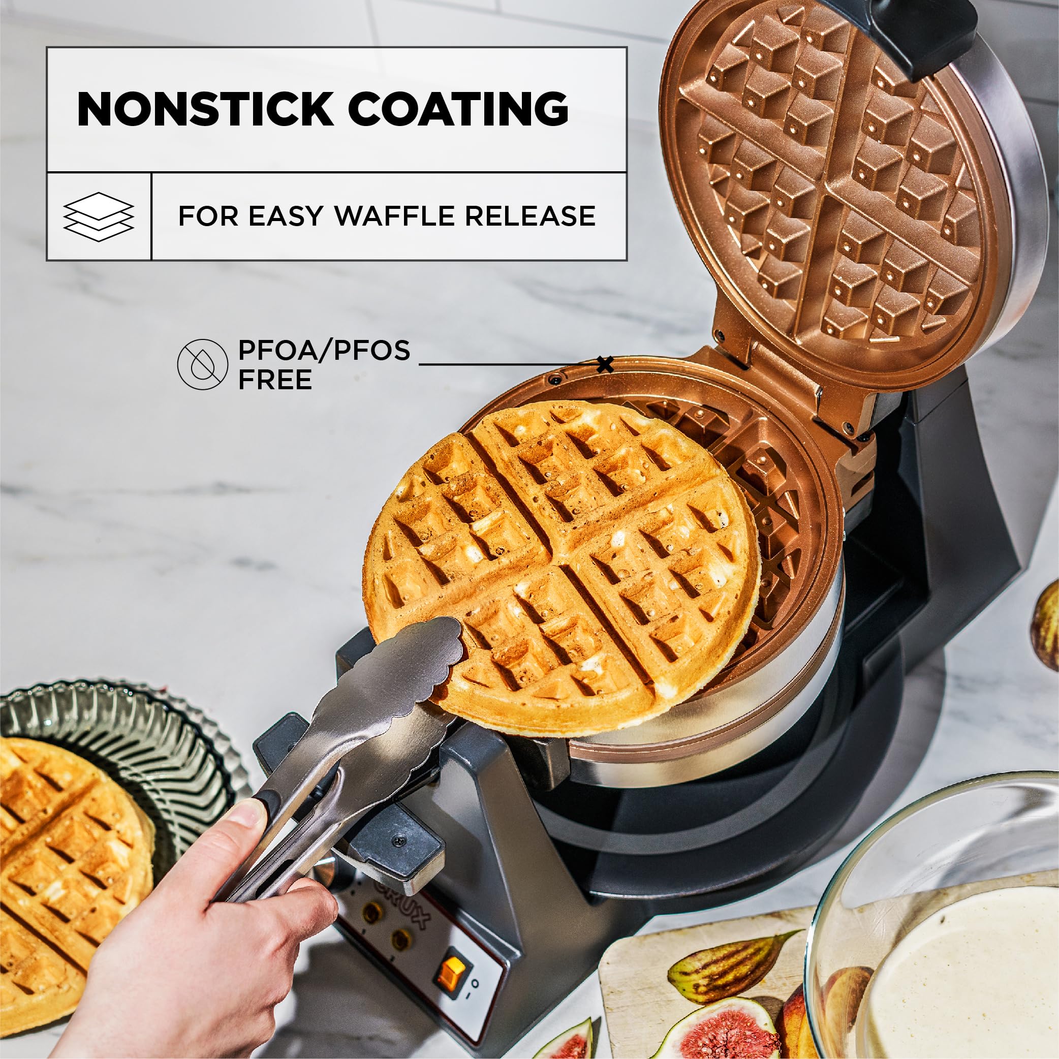 Mua CRUX Double Rotating Belgian Waffle Maker, Keto Chaffles Iron with ...