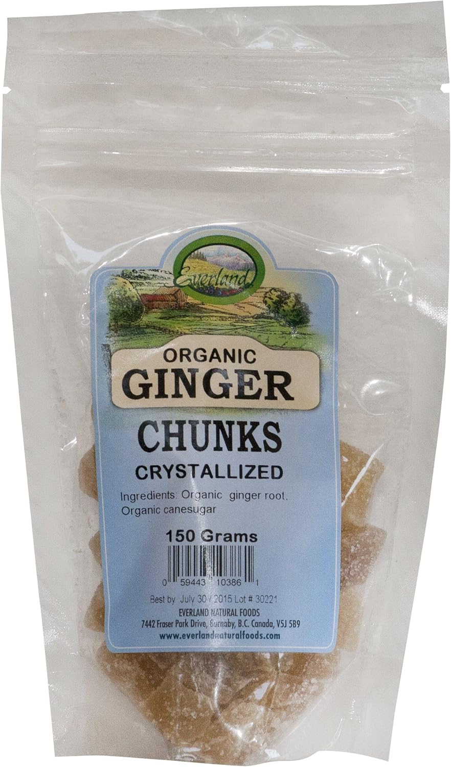 Everland Organic Crystallized Ginger Chunks, 150gm: Amazon.ca: Grocery