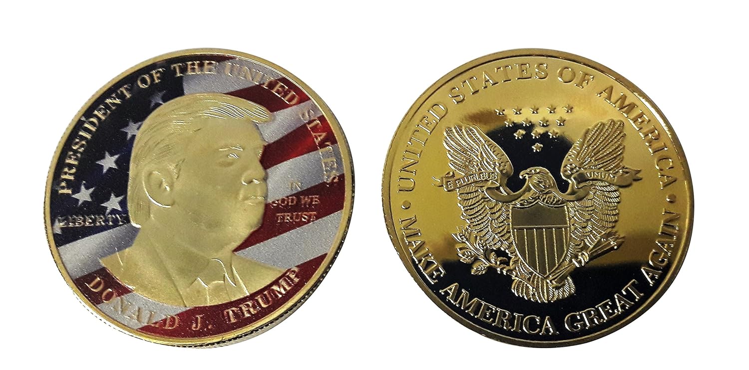 2017 President Donald J. Trump - USA Flag Commemorative Coin: Amazon.co ...