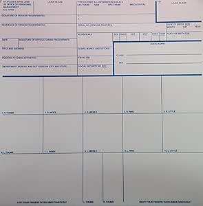 Amazon.com : Fingerprint Cards, Standard Form 87A (SF-87A) - Pack of ...