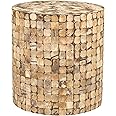 Amazon.com - East at Main Round Side Table - Real Coconut Shell Mosaic ...