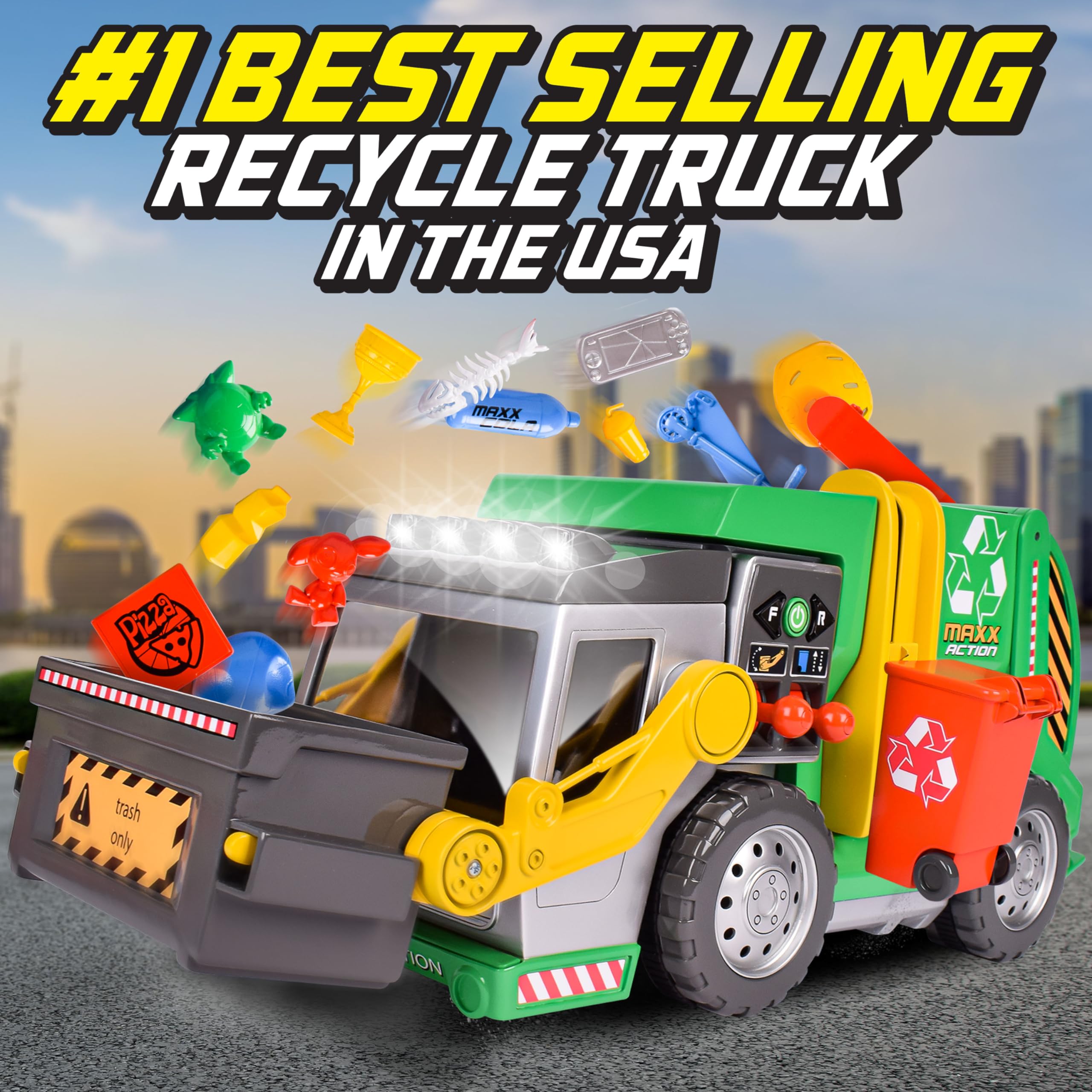 Mua 19’’ 3-N-1 Maxx Recycler – Large Garbage Truck Toy with Lights ...