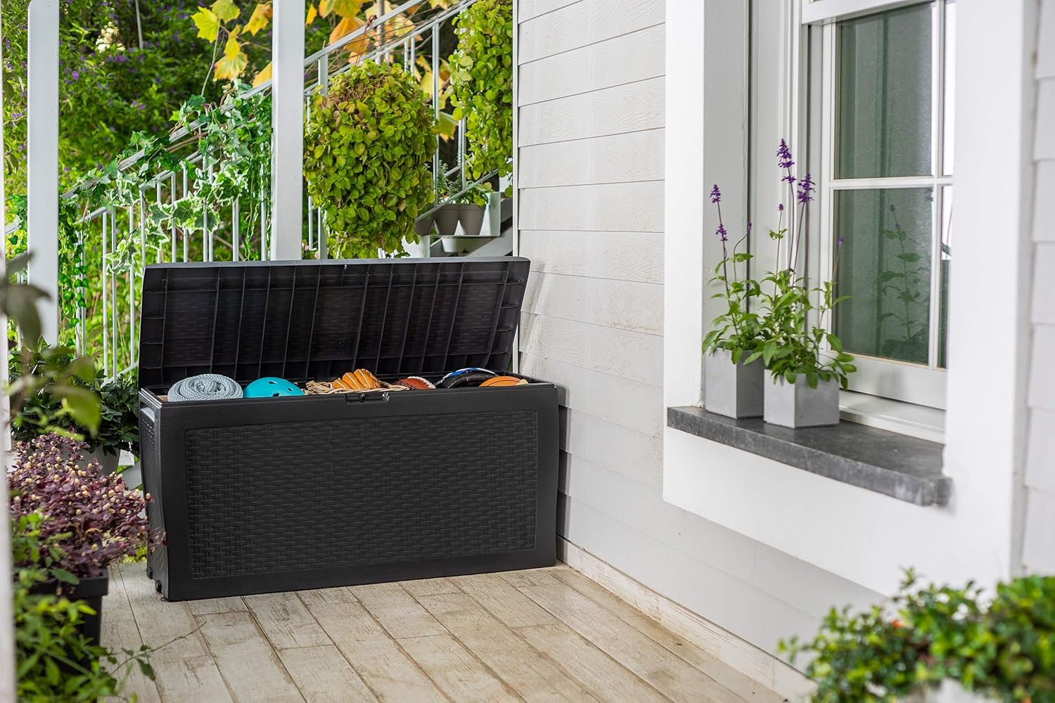 Auflagenbox/Kissenbox 270 Liter, Farbe: Graphit - 100% Wasserdicht ...